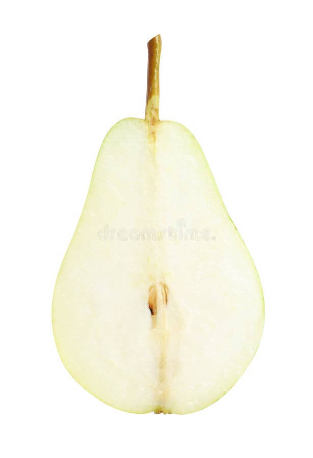 Cut Fresh Ripe Pear Isolated on White Stock Photo - Image of diet ...