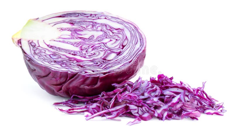 Cut Fresh Ripe Red Cabbage on White Background Stock Photo - Image of ...