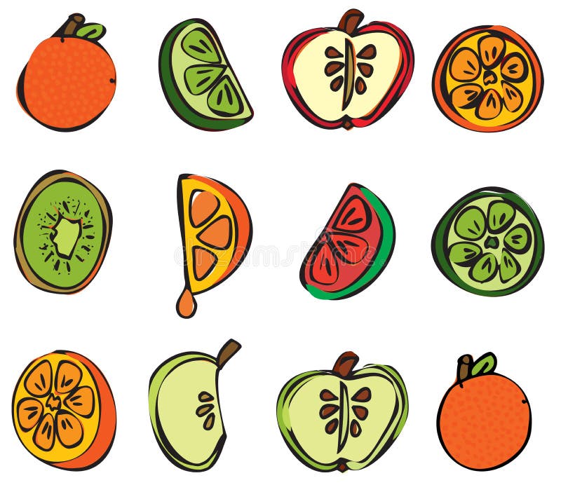 Fruit Vectors stock vector. Illustration of cooking, white - 83493933