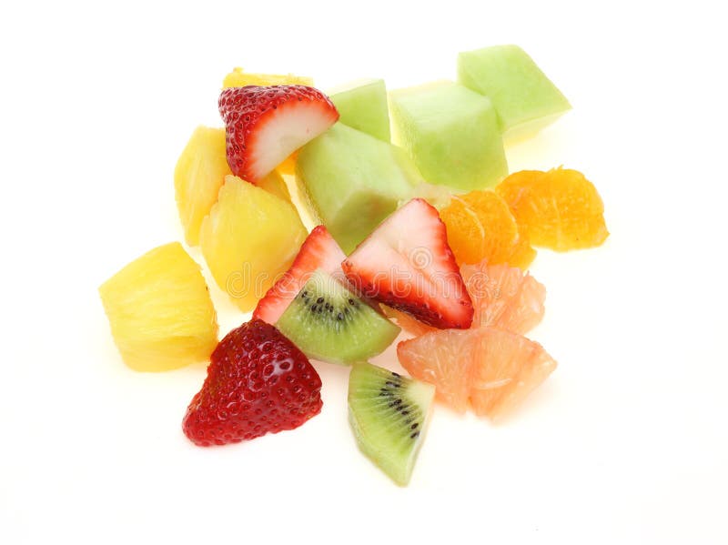 Cut fruits stock image. Image of studio, pineapple, white - 64730247