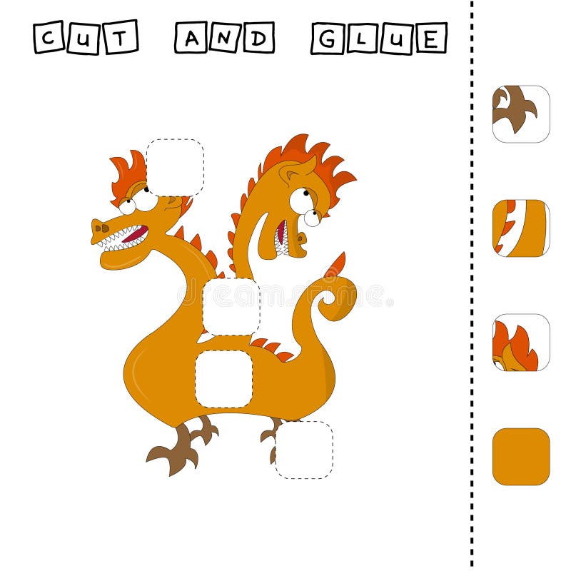 Cut and glue stock illustration. Illustration of game - 255571058