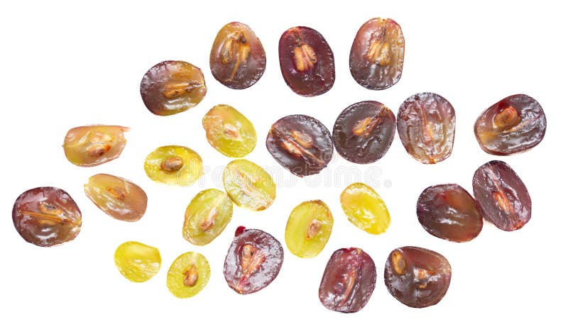 Cut Grape Isolated on White Background. Stock Photo - Image of oval ...