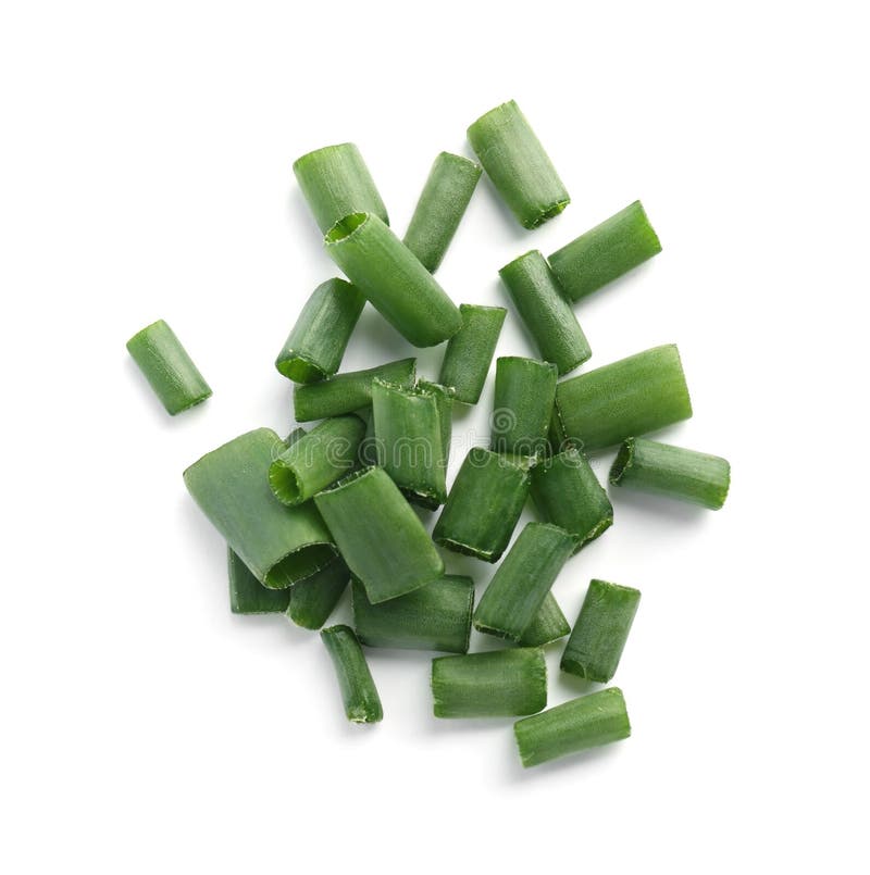 Cut Green Spring Onion Isolated on White Stock Photo - Image of food ...