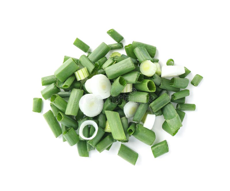 Cut Green Spring Onion Isolated on White Stock Image - Image of ...