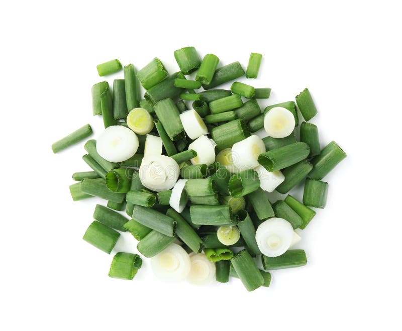Cut Green Spring Onion Isolated on White Stock Photo - Image of vegan ...