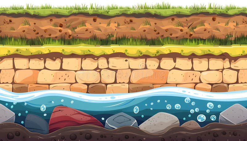 Cut ground layer for game stock illustration. Illustration of lumpy ...