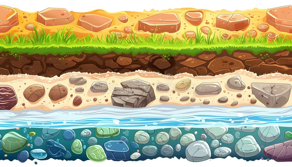 Cut ground layer for game stock illustration. Illustration of lawn ...