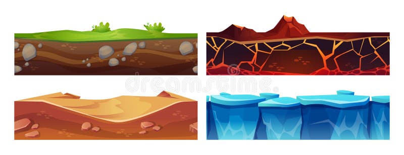 Cut Ground Layer for Game Ui Platform Design. Stock Vector ...