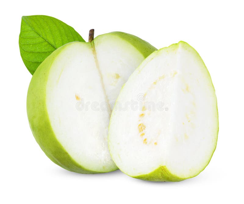 Cut of Guava Fruit Isolated on White Background Stock Image - Image of ...