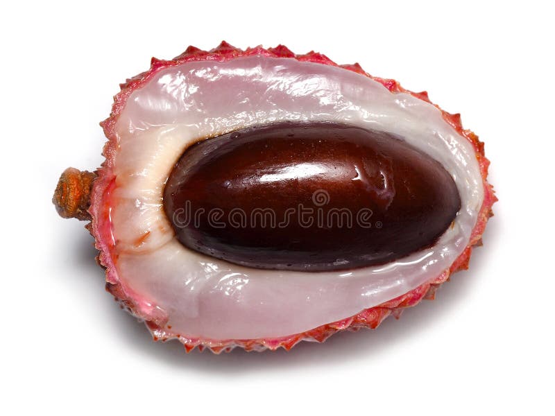 Cut in Half Lychee Berry on a White Backgrond Stock Photo - Image of ...