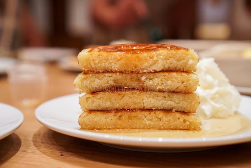 Cut in a Half Pancake Stack. Stock Photo - Image of sweet, maple: 195055034