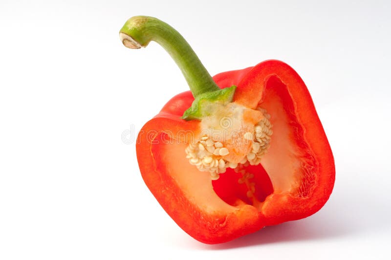 Cut half of red pepper stock photo. Image of bright, bell - 60289506