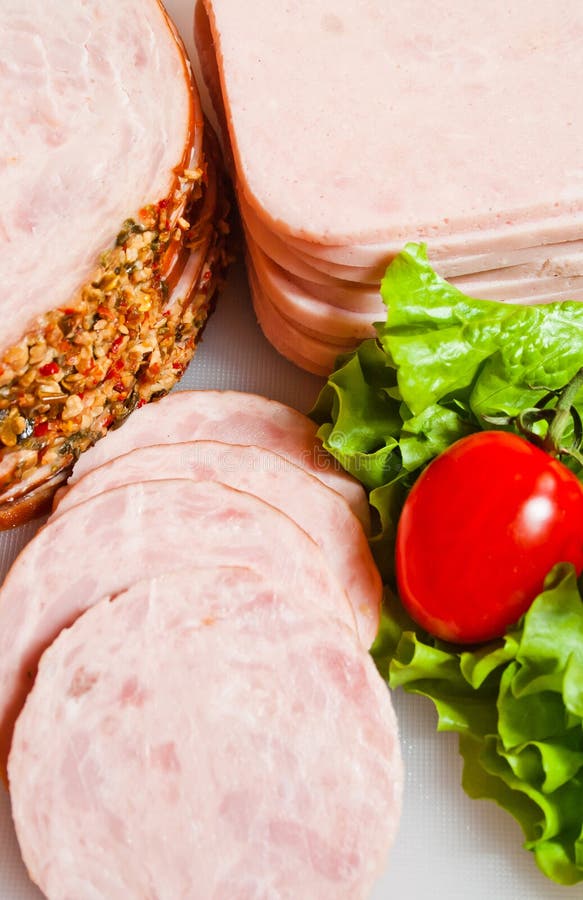 Cut ham for sandwich stock photo. Image of food, purple - 20816180