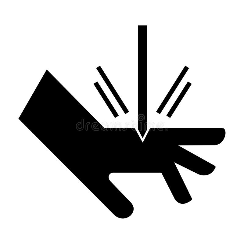 Cut Hazard Hazard Black Icon,Vector Illustration, Isolate on White ...