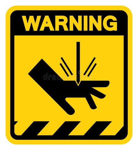 Cut Hazard Hazard Warning Sign, Vector Illustration, Isolate on White ...