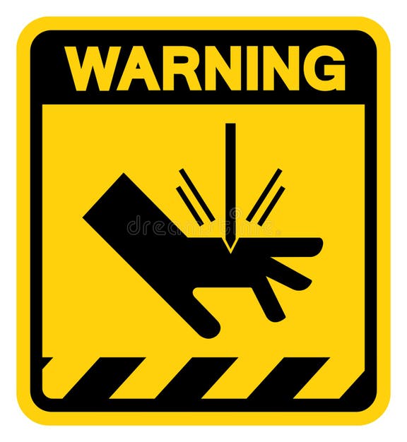 Cut Hazard Hazard Warning Sign, Vector Illustration, Isolate on White ...