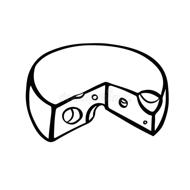 Cut Head of Cheese Line Vector Monochrome Stock Illustration ...