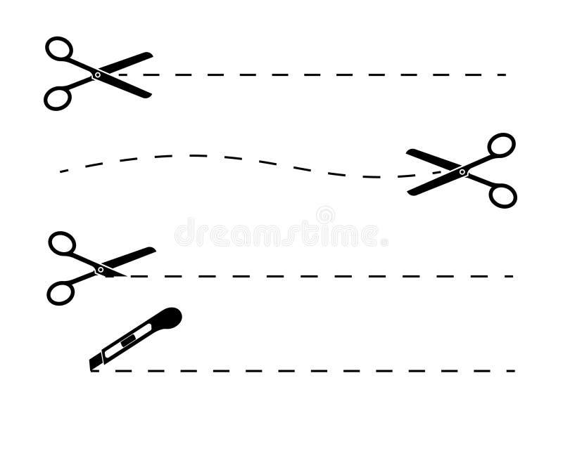 Cut Here Icon Symbol. Cut Lines with Scissors. Scissors Icons Set ... Cut Here Icon Symbol. Cut Lines with Scissors. Scissors Icons Set ...