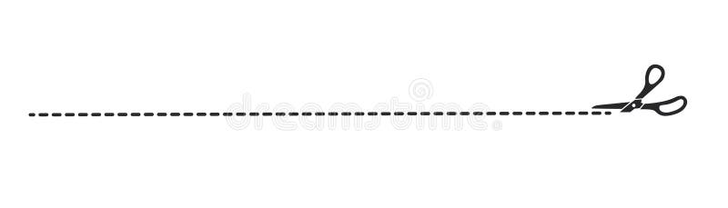 Cut Here Scissors.Scissors and Dotted Line Stock Vector - Illustration ...