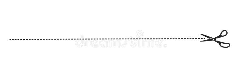 Cut Here Scissors.Scissors and Dotted Line Stock Vector - Illustration ...