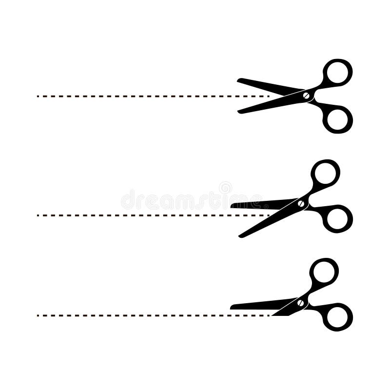 Cut Here Scissors. Vector Illustration Stock Vector - Illustration of ...
