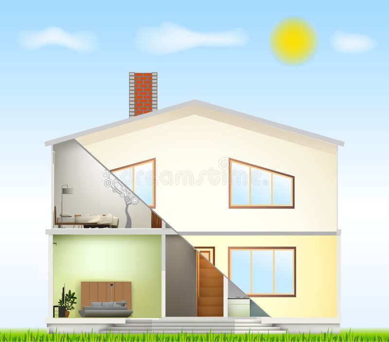 Cut in House Interiors. Vector Stock Vector - Illustration of condo ...