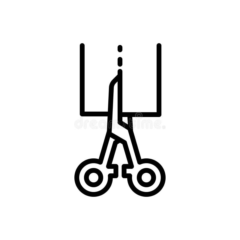 Black Line Icon for Cut, Scissors and Trim Stock Vector - Illustration ...