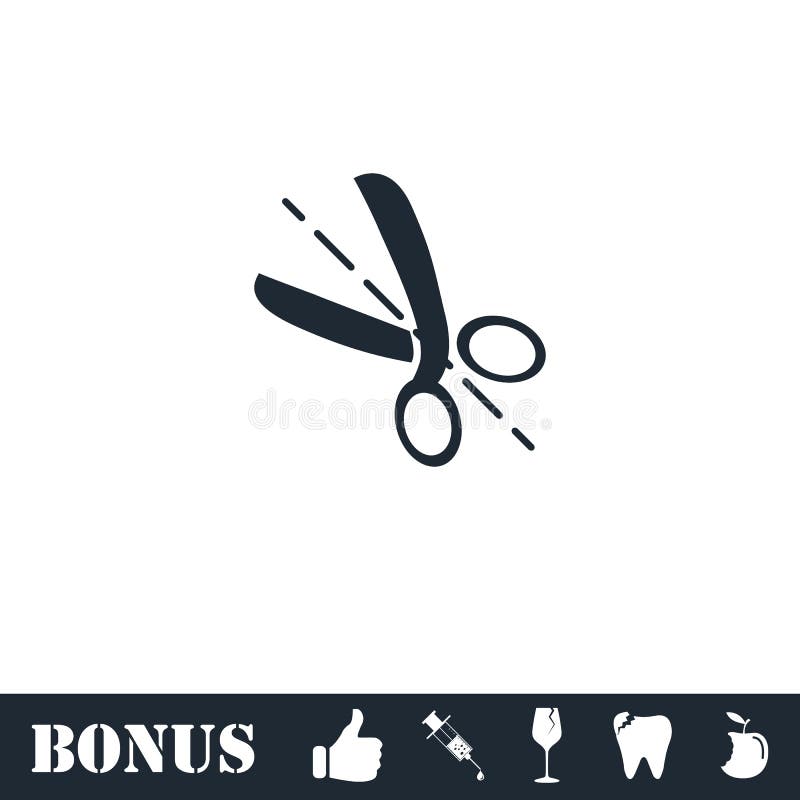 Cut icon flat stock vector. Illustration of clip, cutout - 151764430