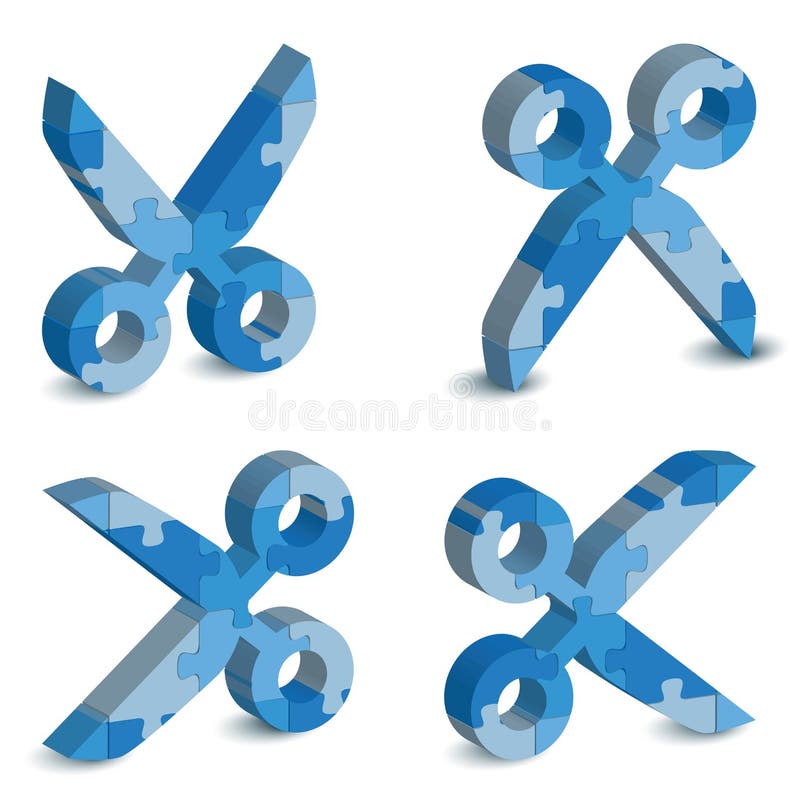 Cut icon in puzzle stock illustration. Illustration of jigsaw - 42793633