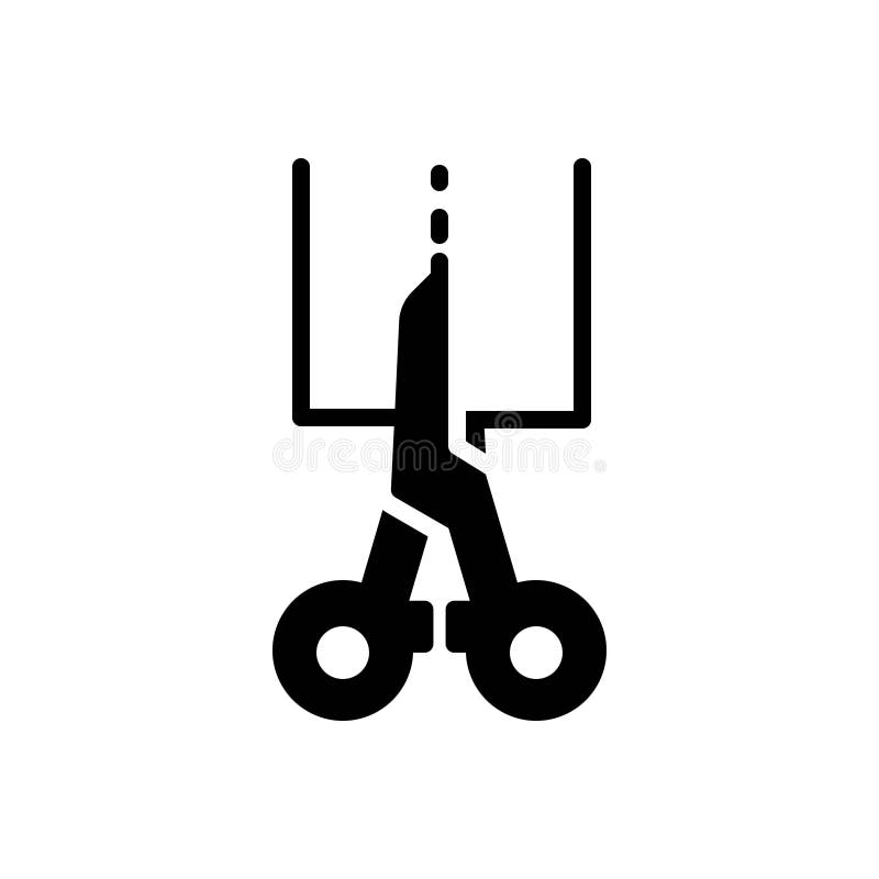 Black Solid Icon for Cut, Scissors and Trim Stock Illustration ...