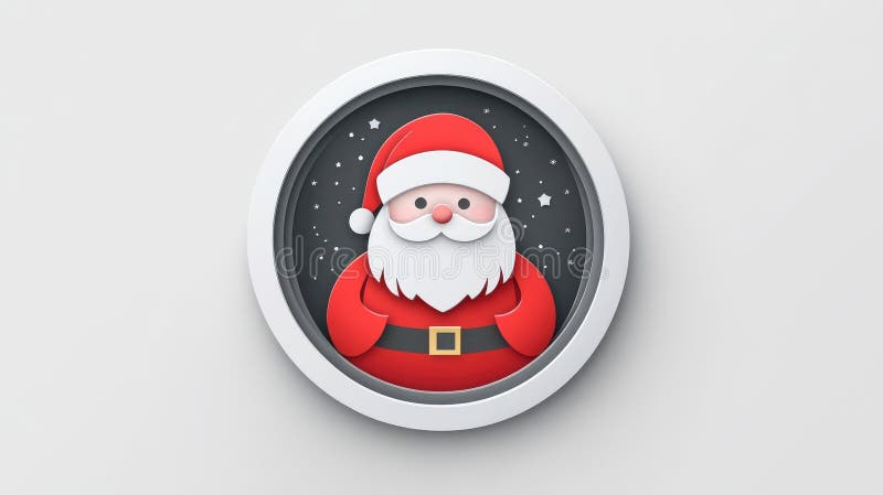 Cut Illustrations of Santa Claus in a Circular Design for Festive ...