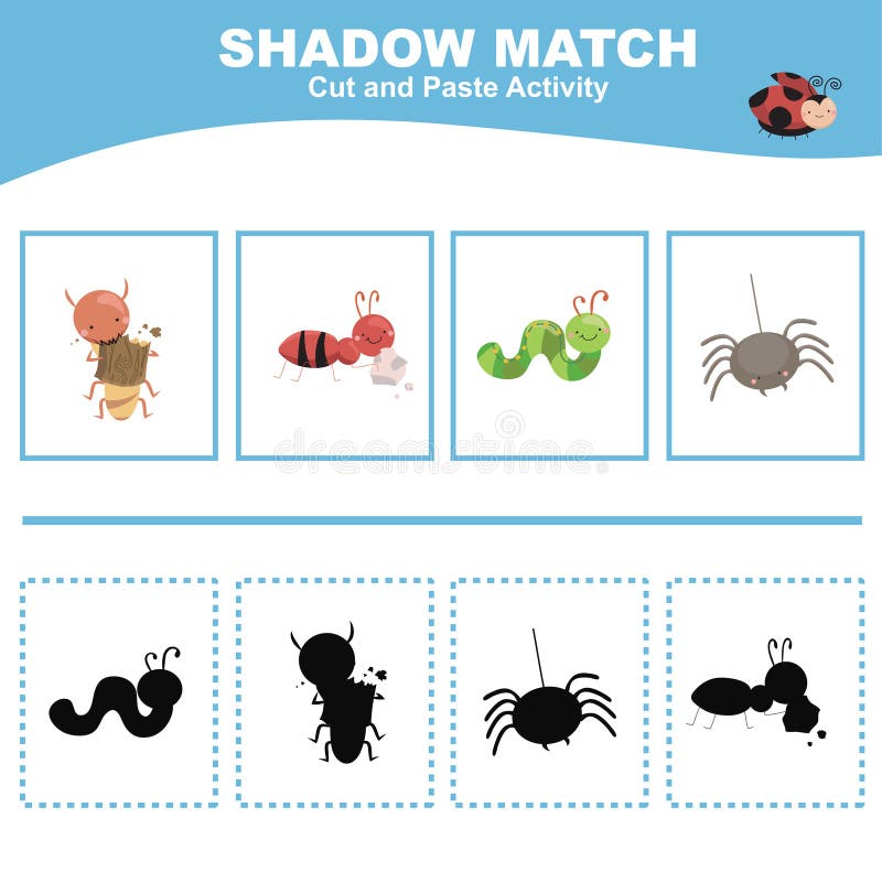 Cut the Image in Each Box and Glue it on Each Shadow Stock Vector ...