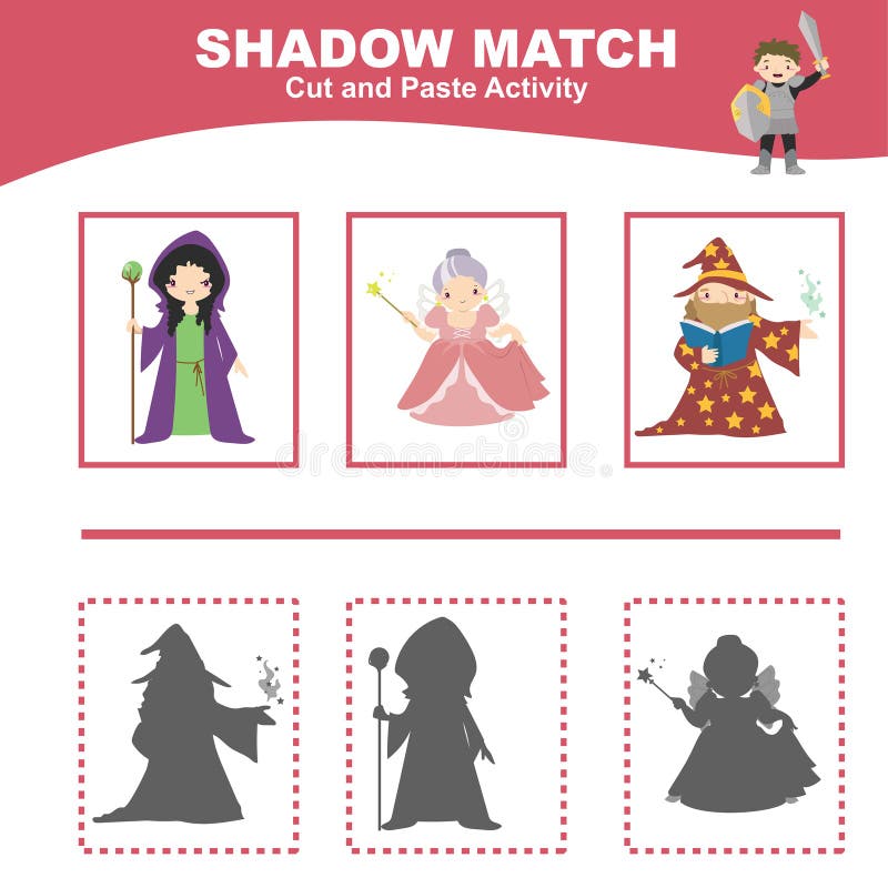 Cut the Image in Each Box and Glue it on Each Shadow Stock Vector ...