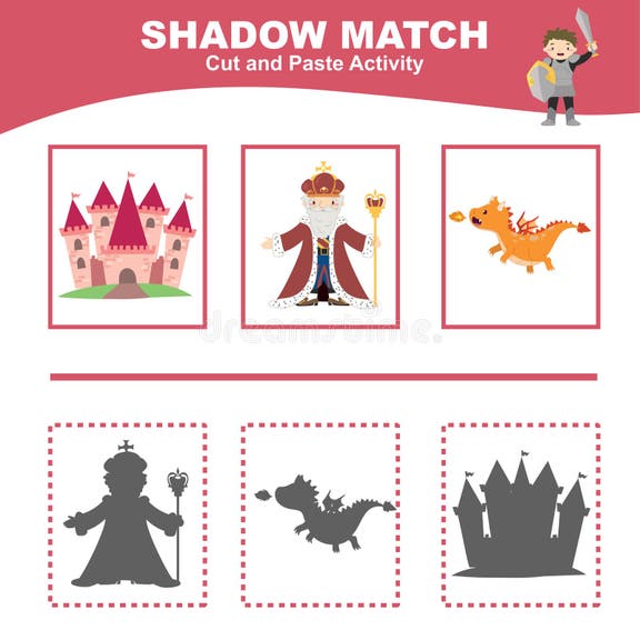 Cut the Image in Each Box and Glue it on Each Shadow Stock Vector ...