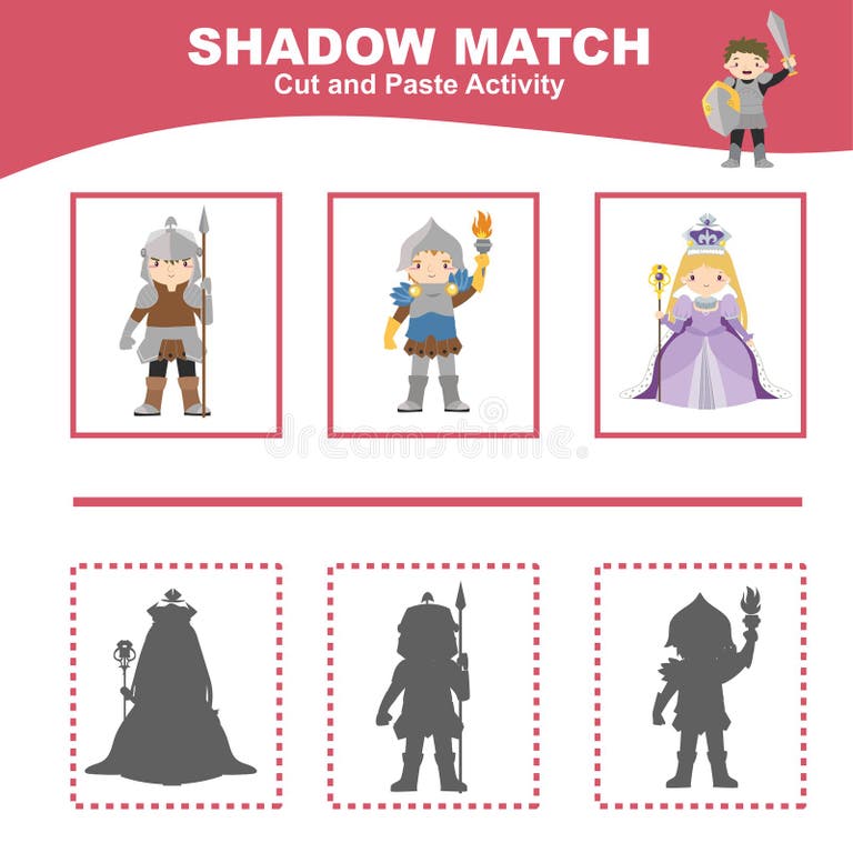 Cut the Image in Each Box and Glue it on Each Shadow Stock Vector ...