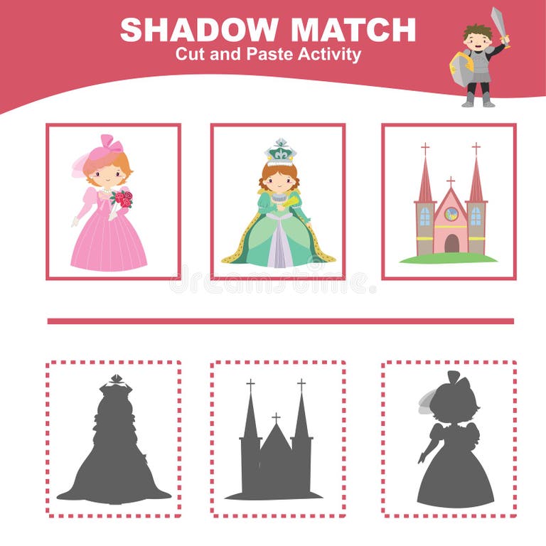 Cut the Image in Each Box and Glue it on Each Shadow Stock Vector ...