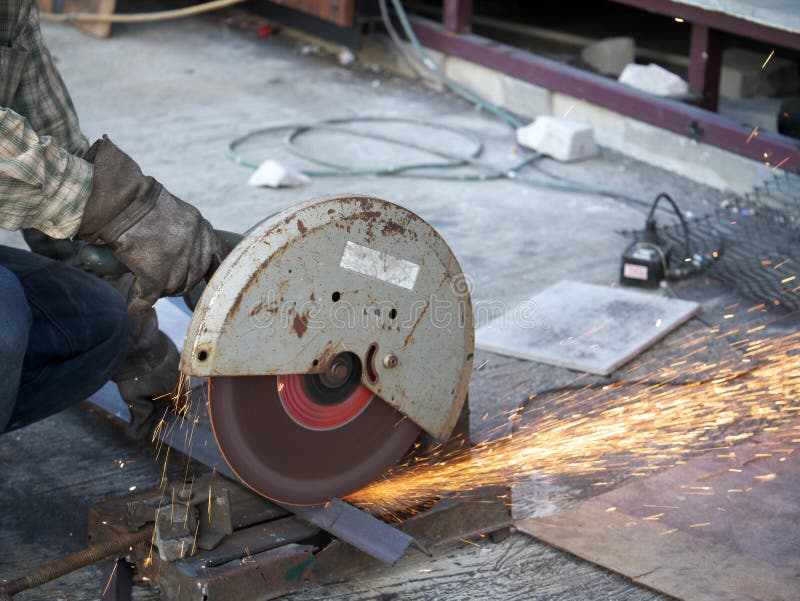 Cut iron stock image. Image of handyman, line, burn, grinder - 24635623