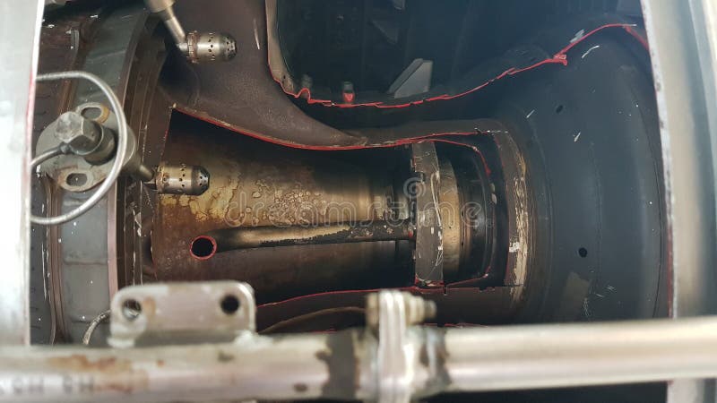 Cut Jet Plane Turbine Engine Stock Photo - Image of airplane, turbo ...