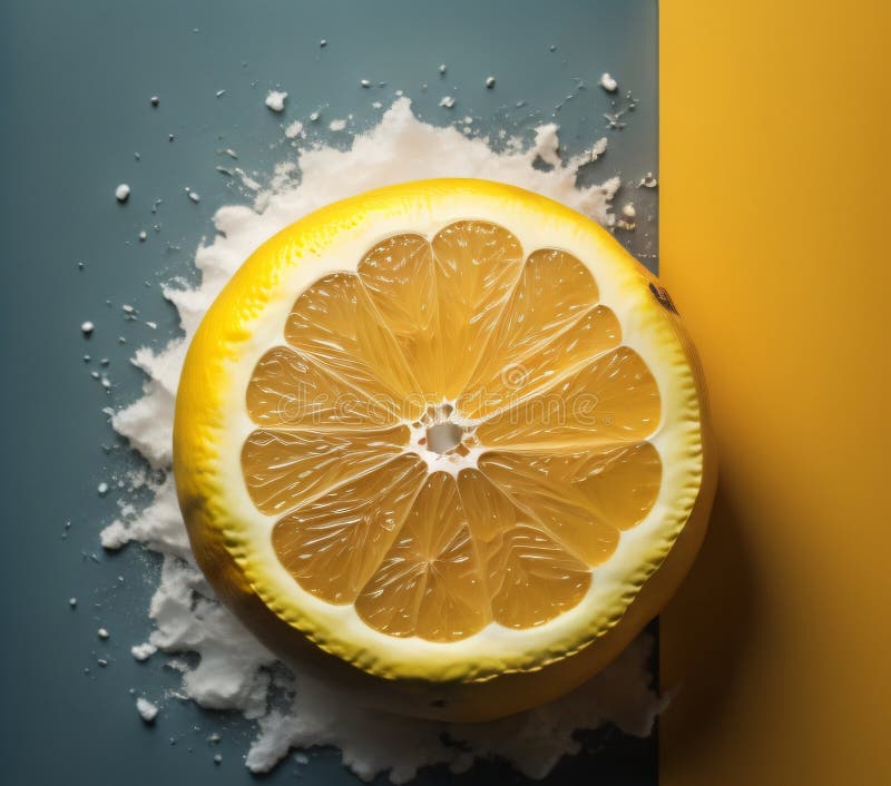 Cut Lemon. Background Image Stock Illustration - Illustration of juice ...