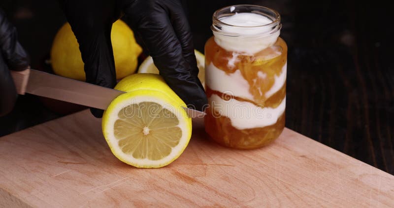 Cut the Lemon into Pieces on the Table Stock Video - Video of lemons ...
