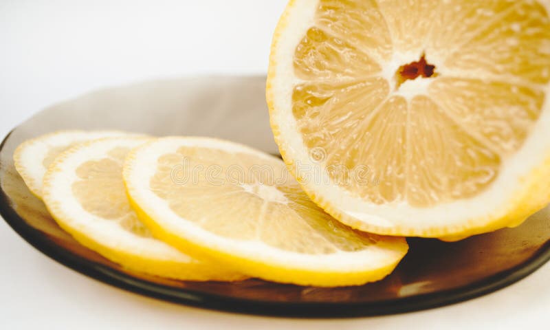 Cut Lemon on a White Background Stock Photo - Image of organic, health ...