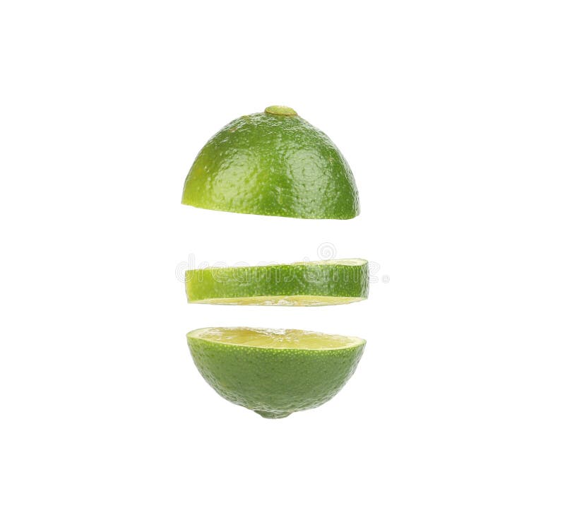 Lime Isolated on White. Top View Stock Photo - Image of natural, flat ...