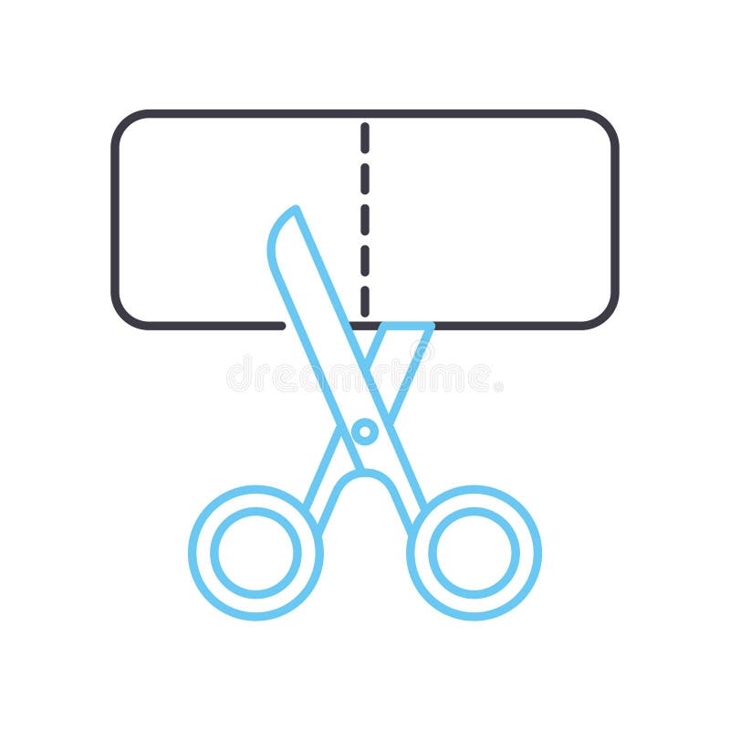 Cut Line Icon, Outline Symbol, Vector Illustration, Concept Sign Stock ...