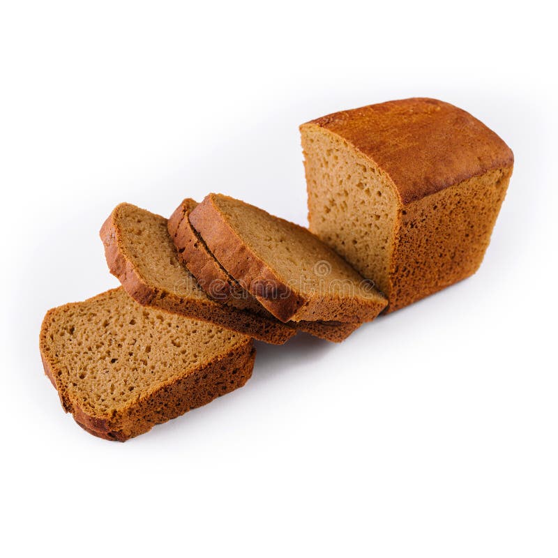 Cut loaf of bread isolated stock image. Image of studio - 268700075