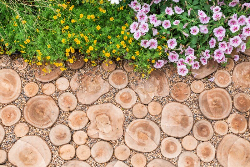 Cut Logs, Path, Garden Decorative Stock Photo - Image of paths ...
