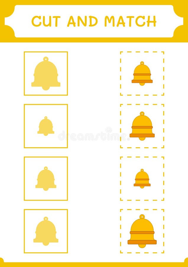 Cut and Match Parts of Bell, Game for Children. Vector Stock Vector ...