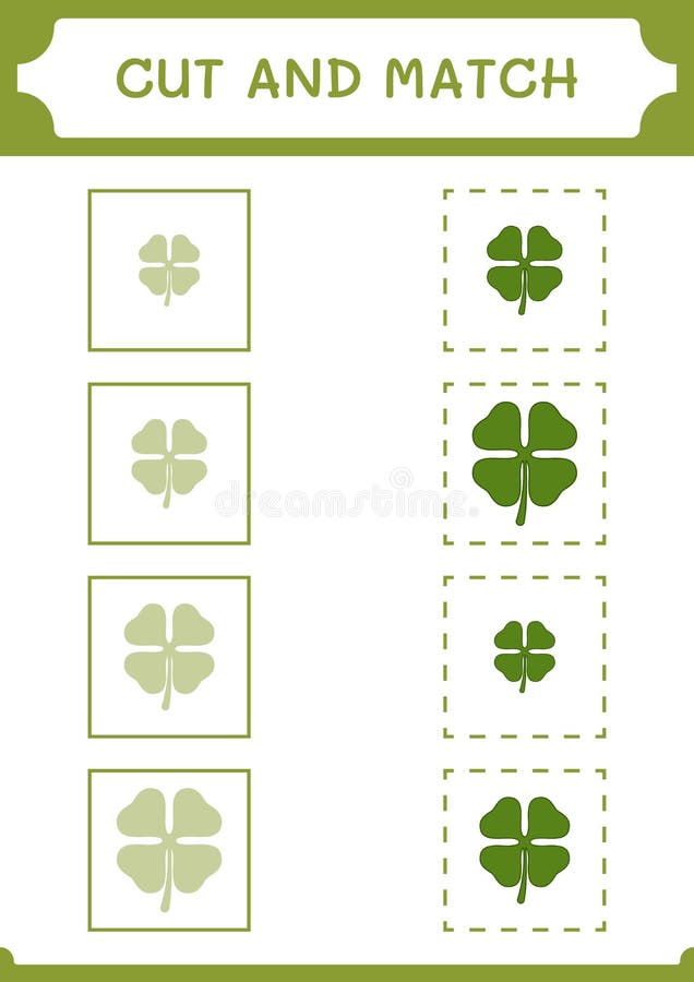 Cut and Match Parts of Clover, Game for Children. Vector Stock Vector ...