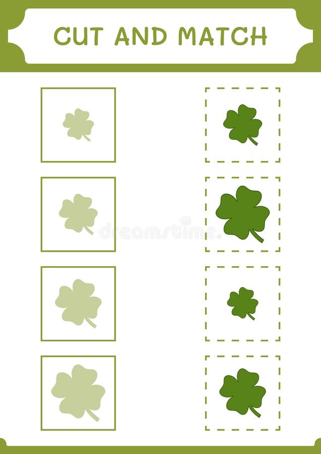 Cut and Match Parts of Clover, Game for Children. Vector Stock Vector ...