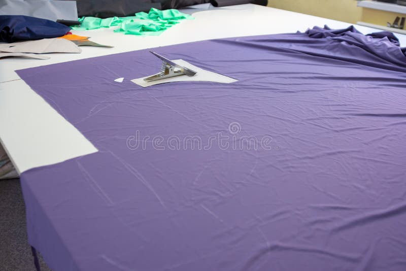 Cut Matter on a Large Table in the Atelier Stock Image - Image of model ...