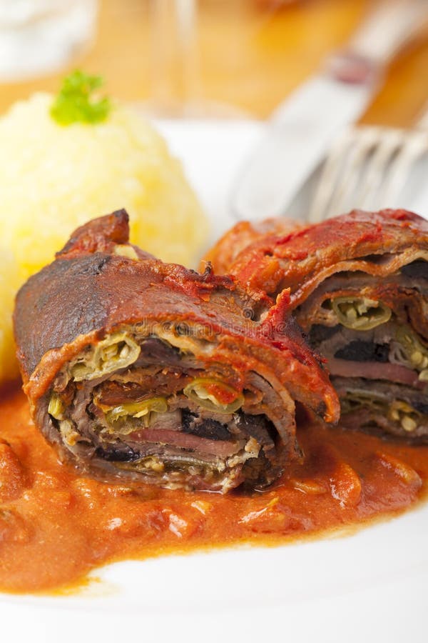 Roulade stock photo. Image of pepper, meat, roll, food - 100842746